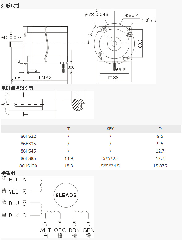 86系列步进电机 86HS35 86HS45 86HS85 86HS120 86CM-阿里巴巴