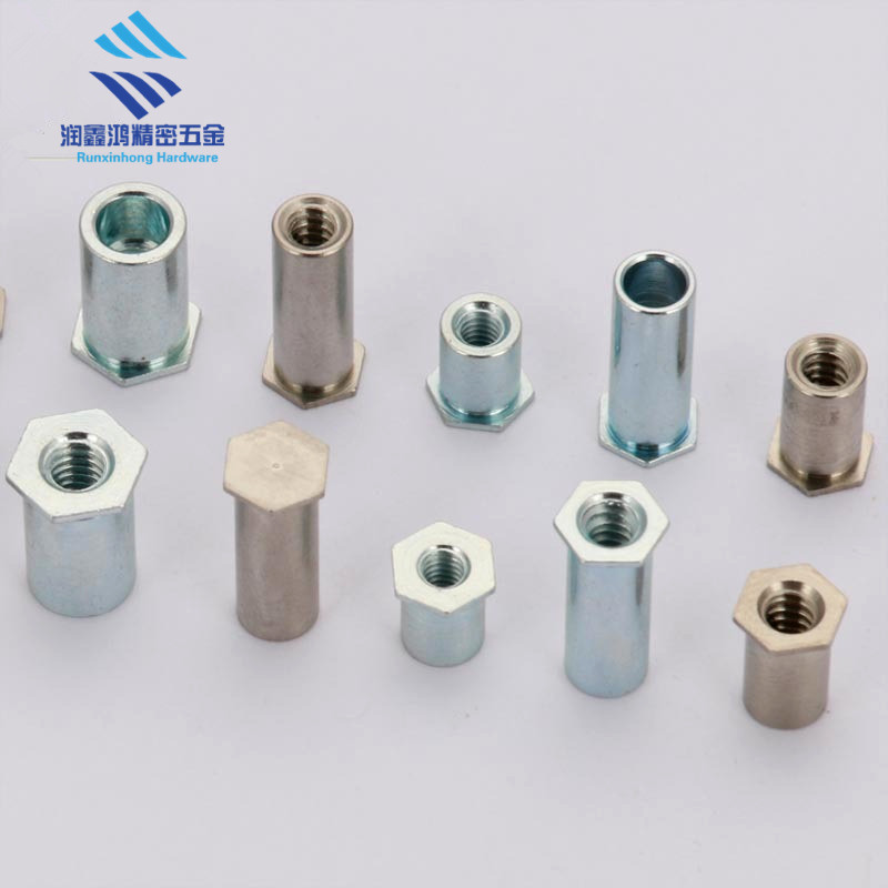 盲孔压铆螺母柱BSO-M3-8开孔4.2碳钢镀蓝白锌-阿里巴巴