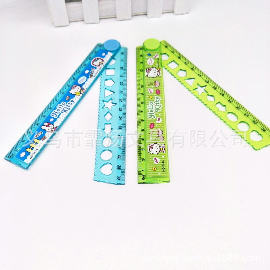 卡通创意折叠直尺 尺子 学生文具彩色波浪线塑料尺 30cm工厂直销-阿里巴巴