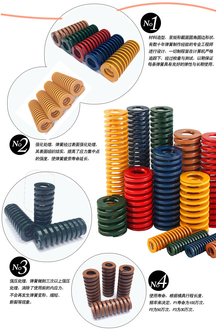 模具弹簧_批发广本模具弹簧 订制矩形弹簧重负荷th绿色模具螺旋厂 - 阿里巴巴