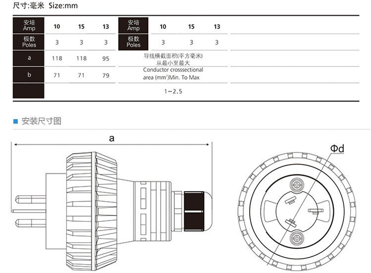 澳式工业插头 防水插头 250V 3P 10A 56P310直插系列 工业插头-阿里巴巴