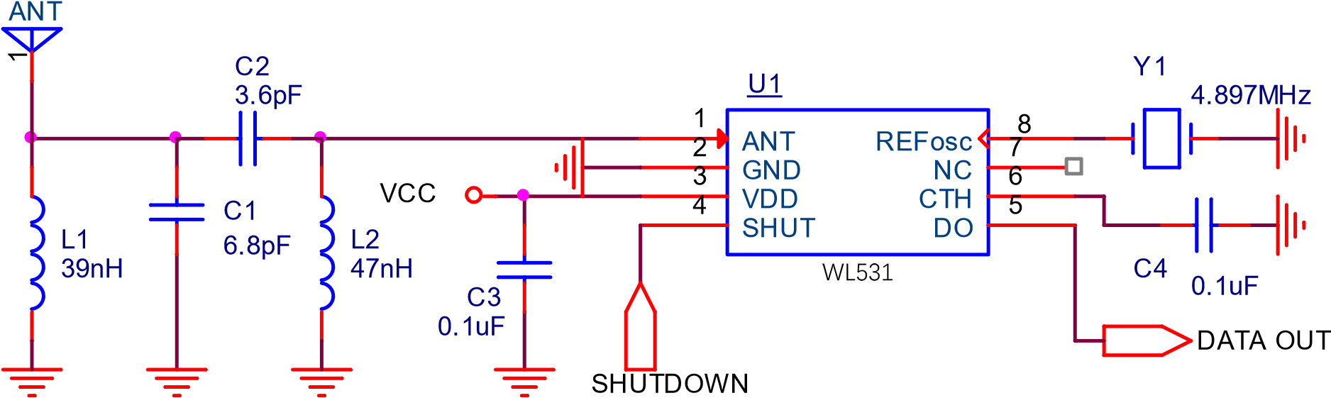 全新433M无线接收芯片WL531省电容433M315M外围精简低功耗IC SOP8-阿里巴巴