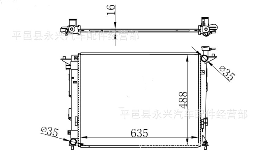 253102S500适用现代09款SPORTAGE散热器现代IX352.4/2.0L自动水箱-阿里巴巴