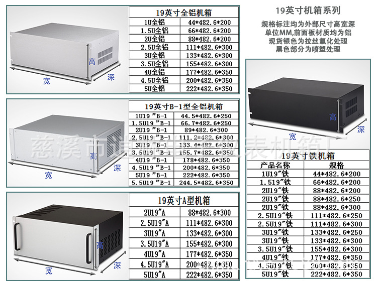 U型19英寸豪华机箱/3U带把手金属仪表外壳133*482.6*300-阿里巴巴