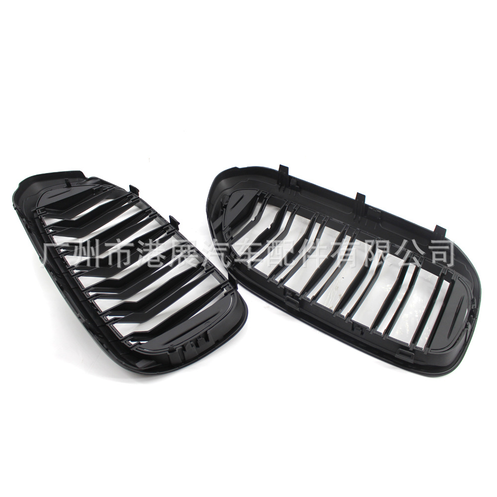 适用18款BMW宝马5系G30中网格栅 前保险杠中网哑黑双线中网格栅-阿里巴巴