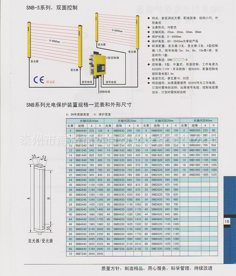 LNTECH莱恩光幕SNA0840-W光电保护器SNB1240-N红外线光栅 包邮-阿里巴巴