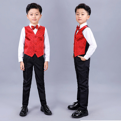 Children boy magician performance vest suit set singers chorus ...