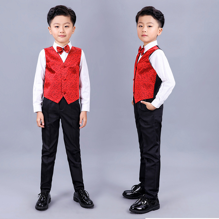 Children boy magician performance vest suit set singers chorus ...