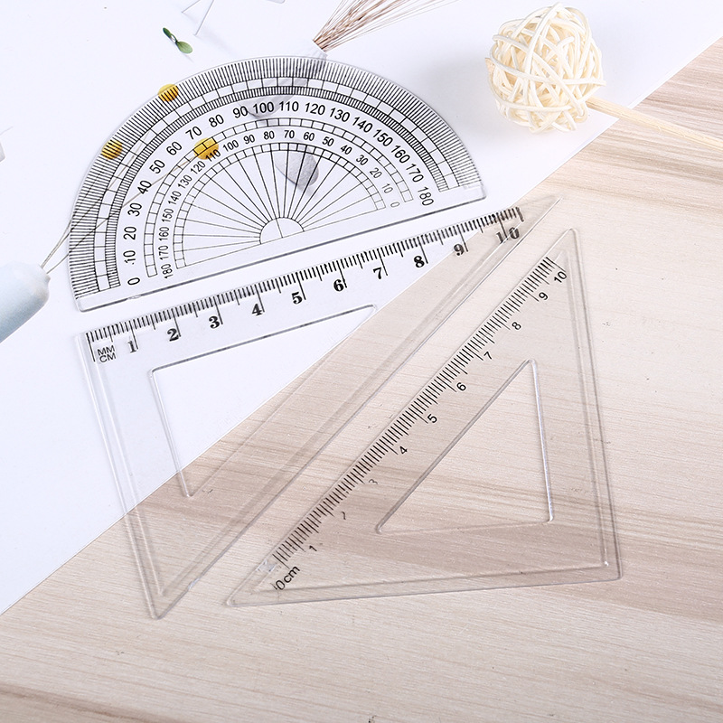 新款尺子套装 学生套尺三角尺+量角器 文具测量三件套厂家批发-阿里巴巴