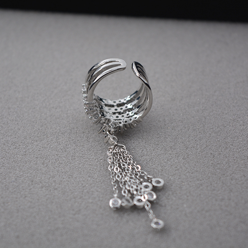 Womens Drop Shaped Rhinestone Alloy Rings NHNT140093