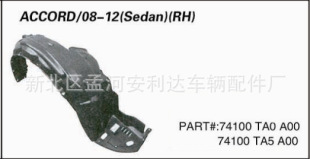 叶子板内衬 挡泥板 INNER FENDER 74150-TA0-A00 74100-TA0-A00-阿里巴巴