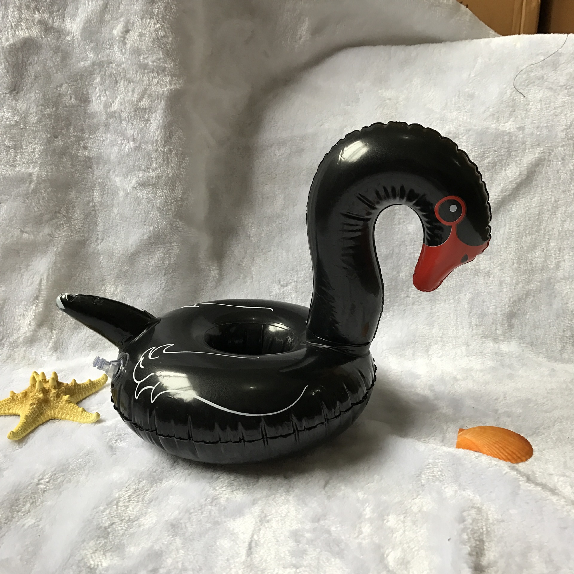 Fashion inflatable water black and white swan cup holder NHWW142495