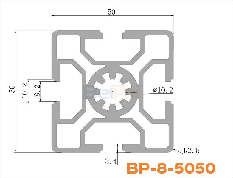 贝派铝型材 工业铝合金架子5050欧标铝材工业机器人护栏型材批发-阿里巴巴