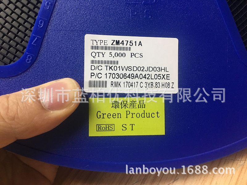 贴片稳压二极管 ZM4751A 1N4751A 功率1W30V LL41 圆柱型玻璃封装-阿里巴巴