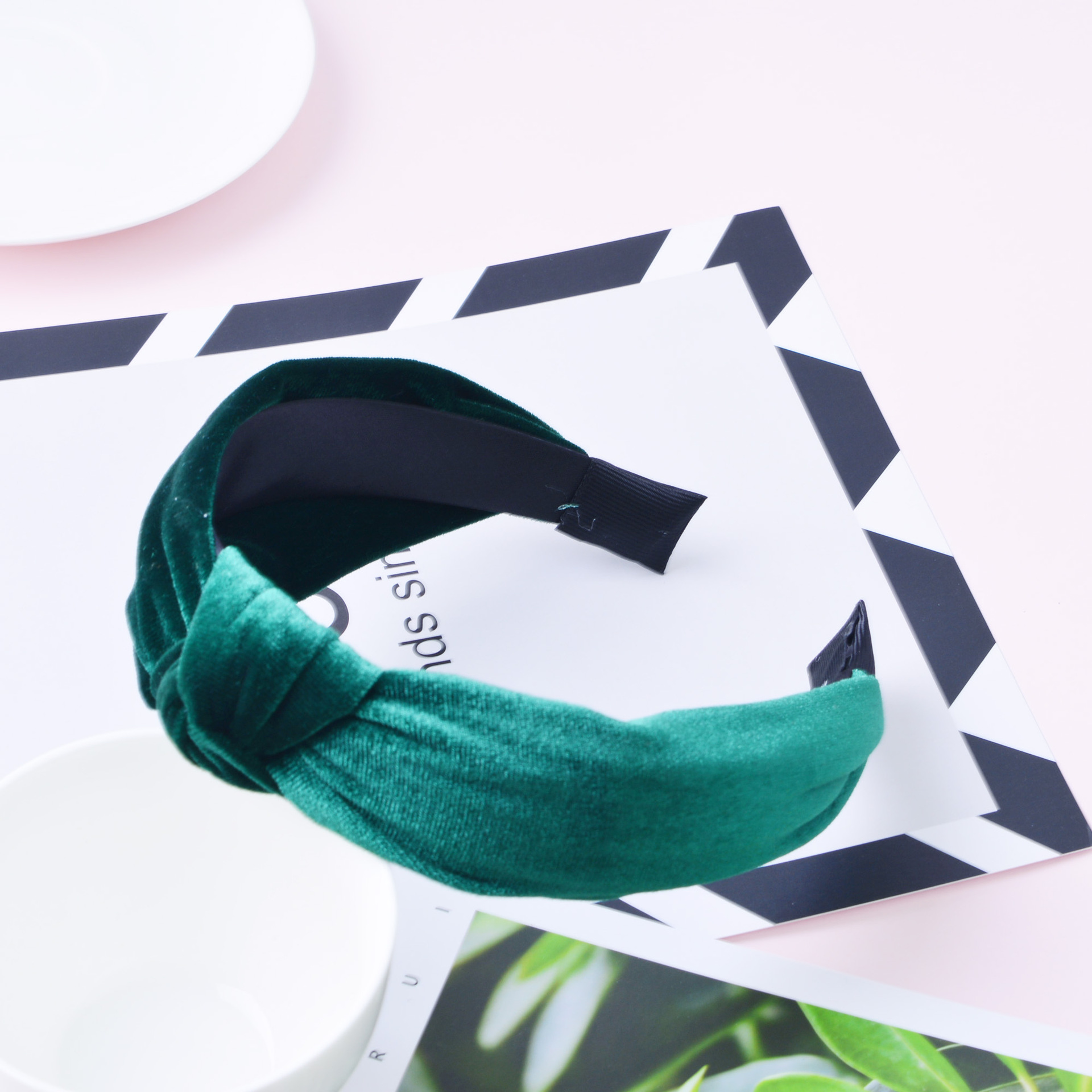 Wholesale pure color fabric gold velvet hair band - Nihaojewelry