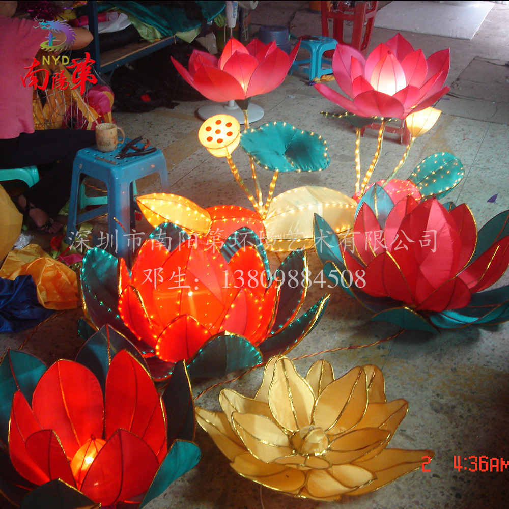 新款中秋节装饰 中秋节灯笼 公园荷花灯 宫廷灯 宝莲灯-阿里巴巴