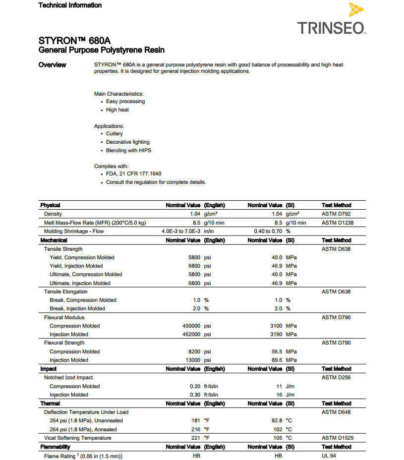 现货GPPS 680A 香港盛禧奧(斯泰隆)STYRON-阿里巴巴