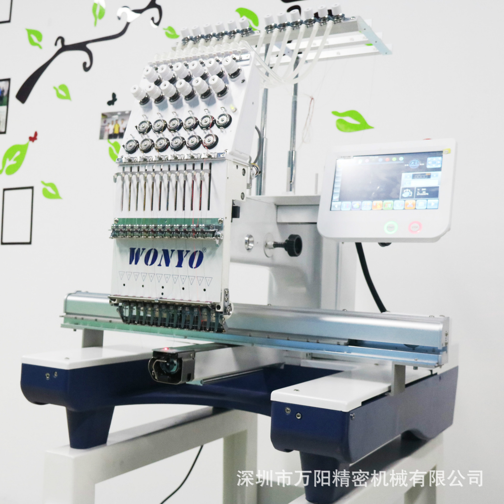 【万阳】单头12针电脑绣花机裁片平绣帽绣成衣毛巾绣打版刺绣机-阿里巴巴