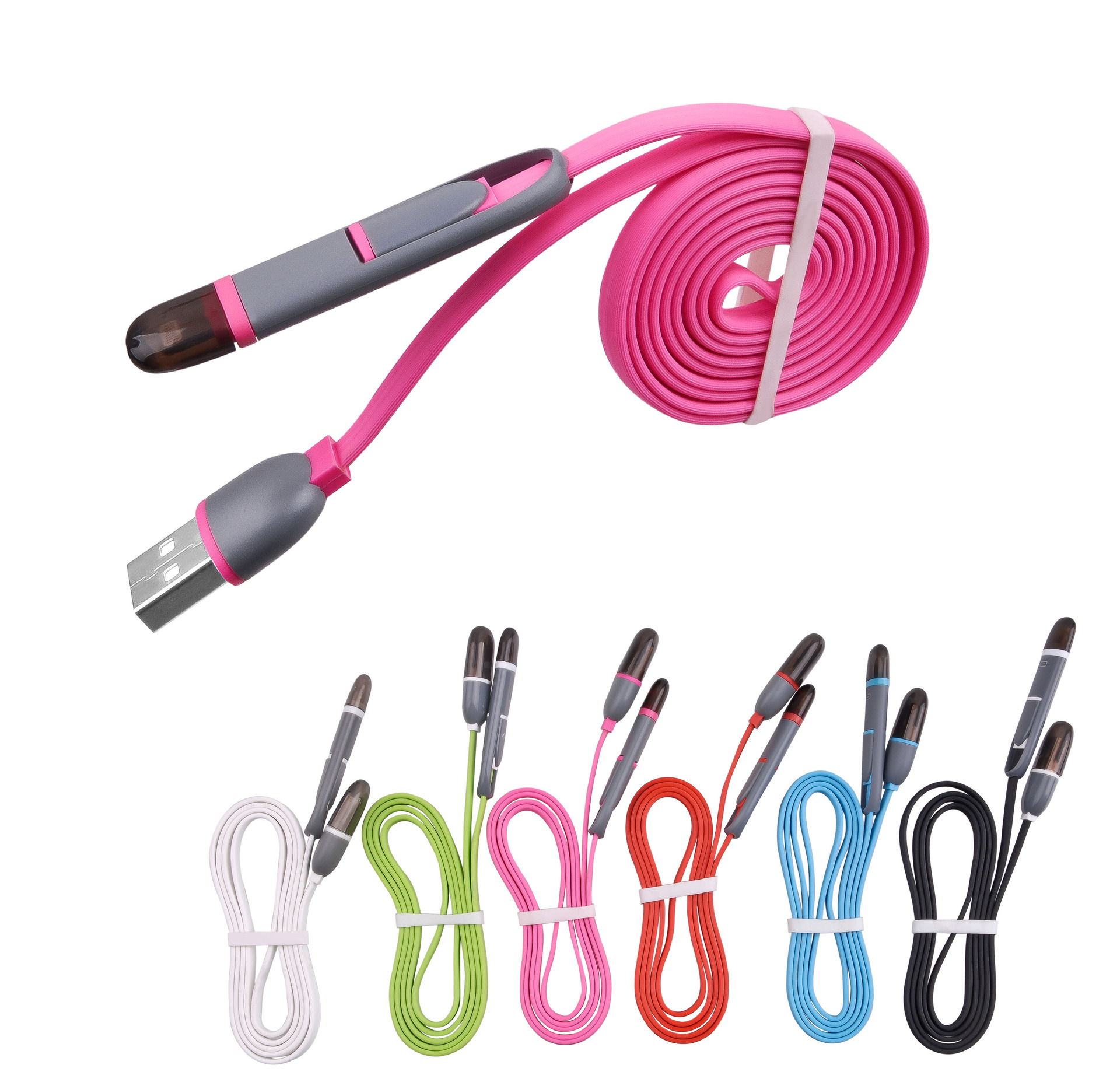 Multi-function data cable, mobile phone charging cable, Apple, Android ...