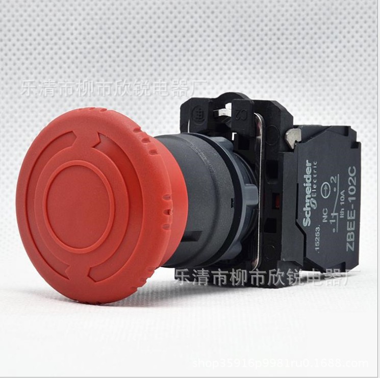 全新Schneider/施耐德急停按钮开关旋转复位 XB5AS542C 红色22MM-阿里巴巴