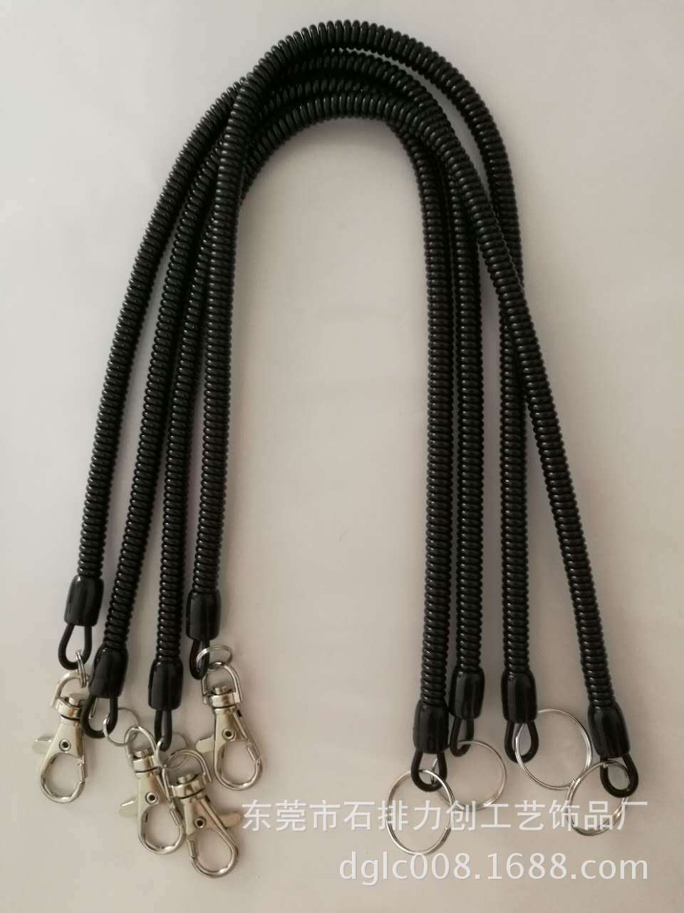 定制塑料弹簧绳 防掉弹簧挂绳 双头夹医用环保塑胶弹簧绳-阿里巴巴