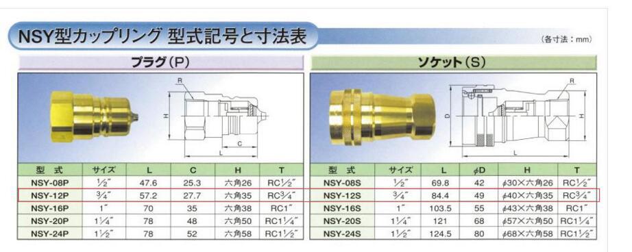 日本NACSO快速接头NSY-12S+NSY-12P套装-阿里巴巴