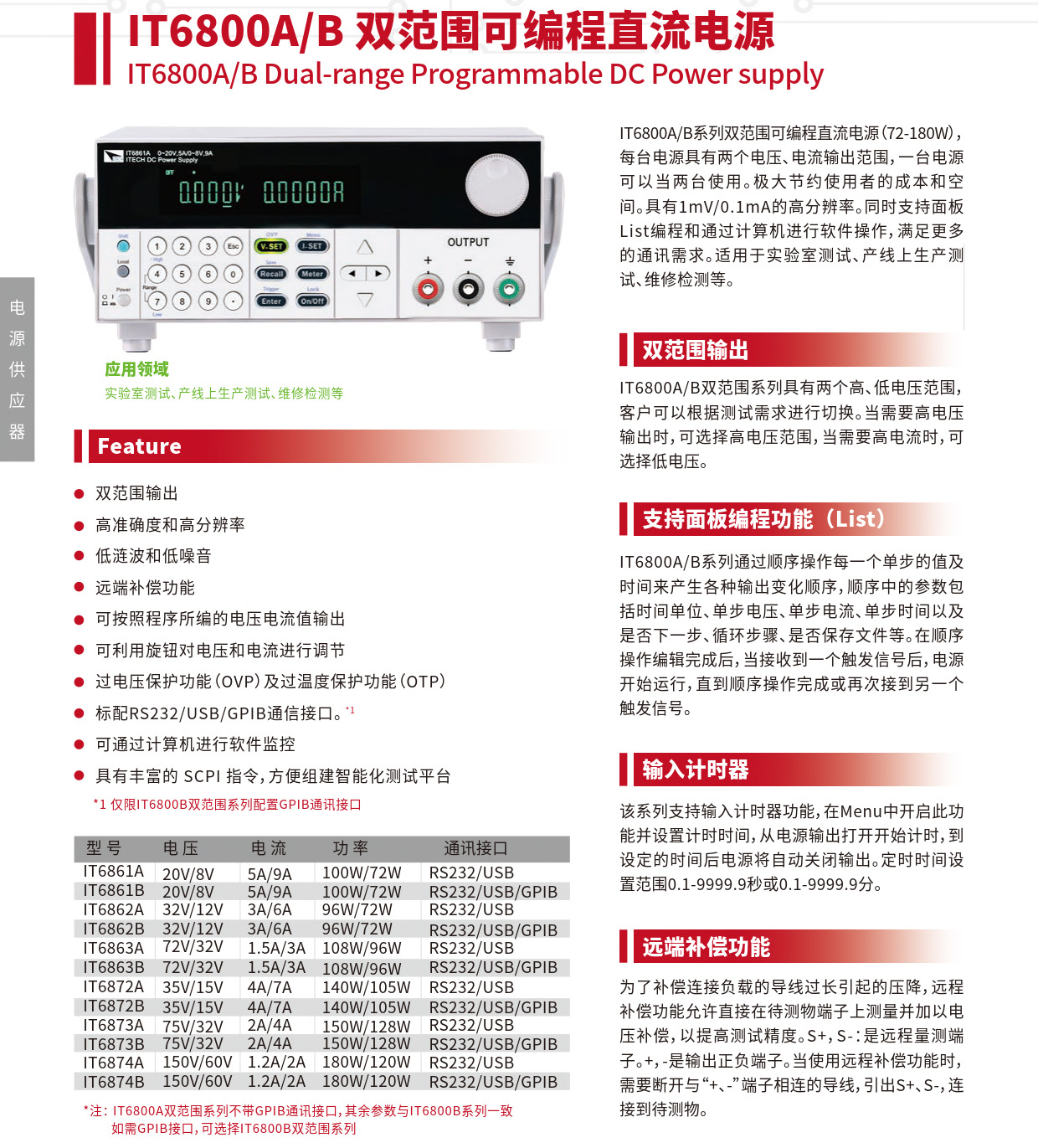 艾德克斯IT6800系列双范围直流电源IT6861A/IT6862A/IT6863A-阿里巴巴
