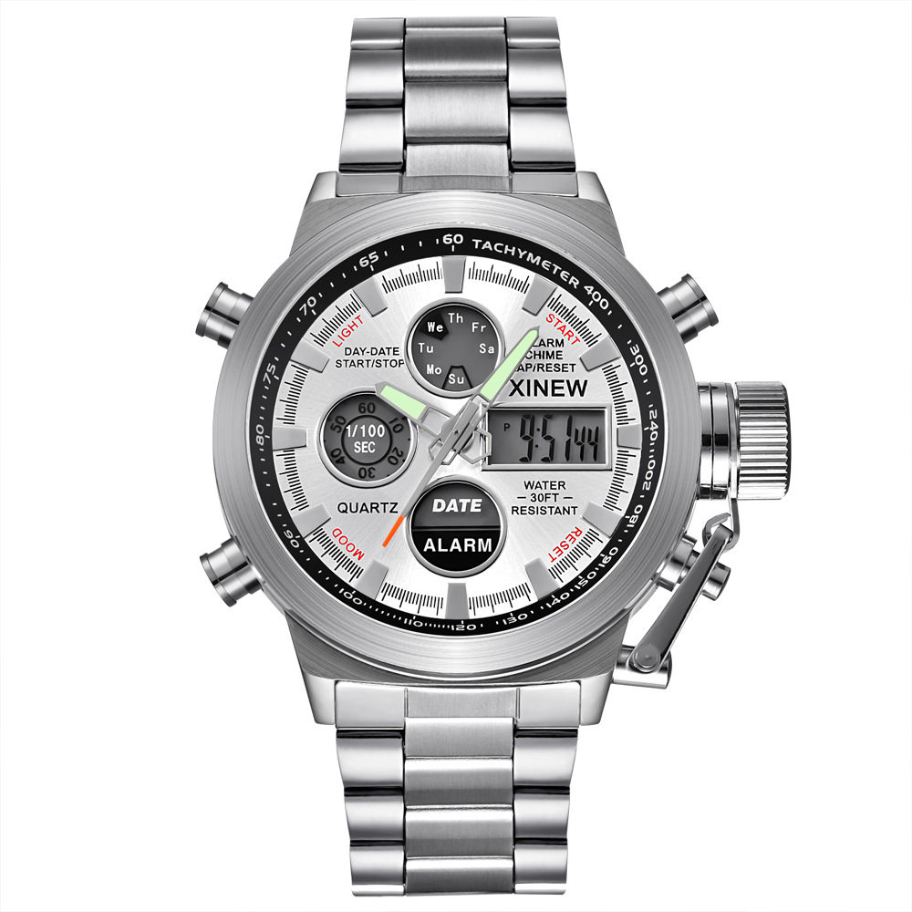 Brand Watches New Fashion Digital Men Full Steel Led Watch-阿里巴巴