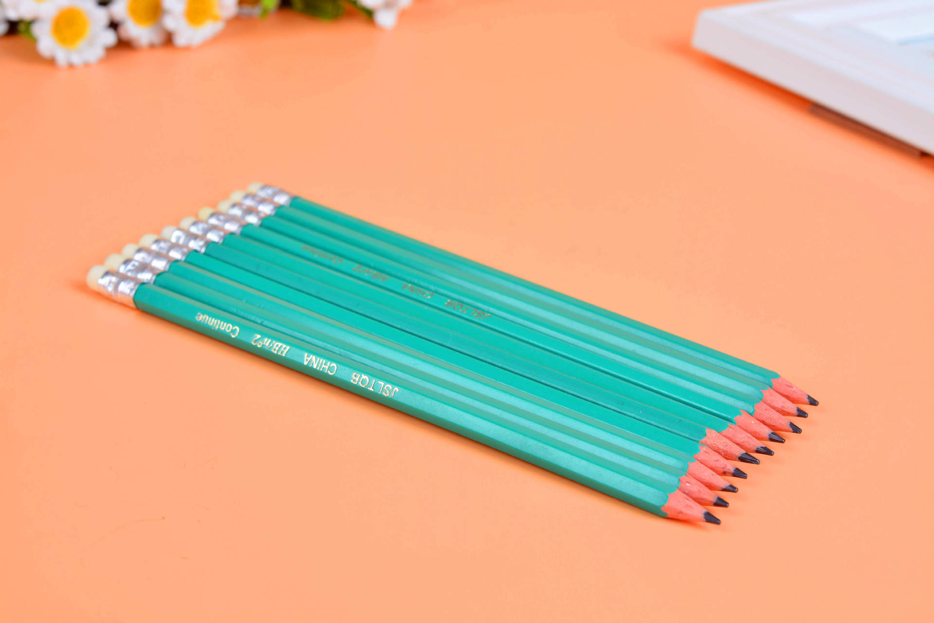 新款儿童HB铅笔 彩杆盒装书写笔 学生文具素描铅笔抽条带橡皮铅笔-阿里巴巴