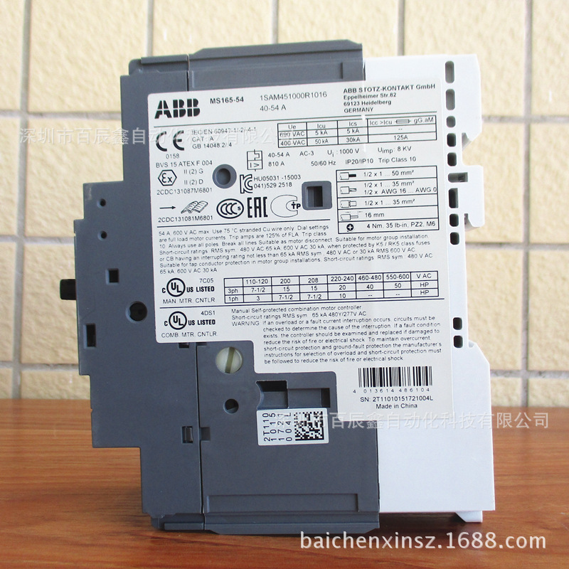 MS165-42现货ABB电动机保护断路器原装全国联保1SAM451000R1015-阿里巴巴