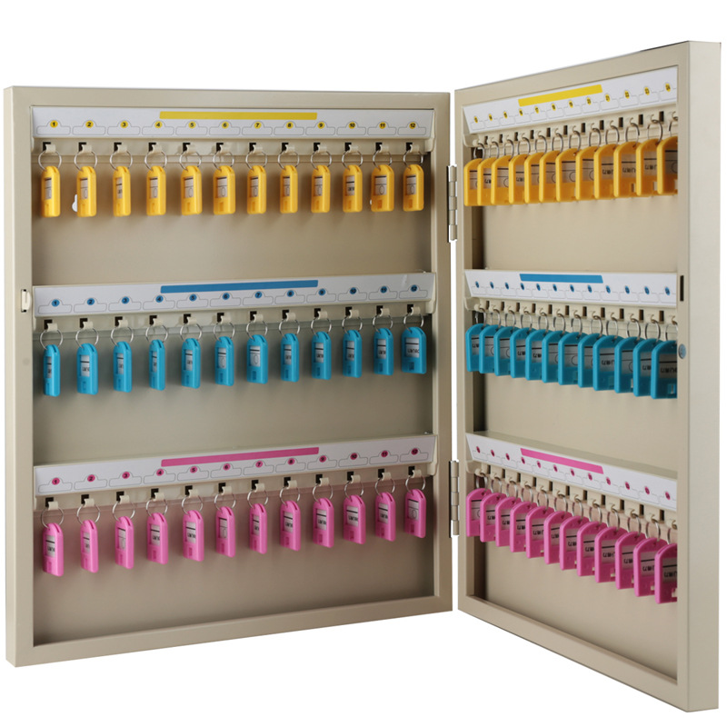 得力9324钥匙管理箱 壁挂式72位存钥匙箱 钥匙盒保管柜收纳锁匙箱-阿里巴巴