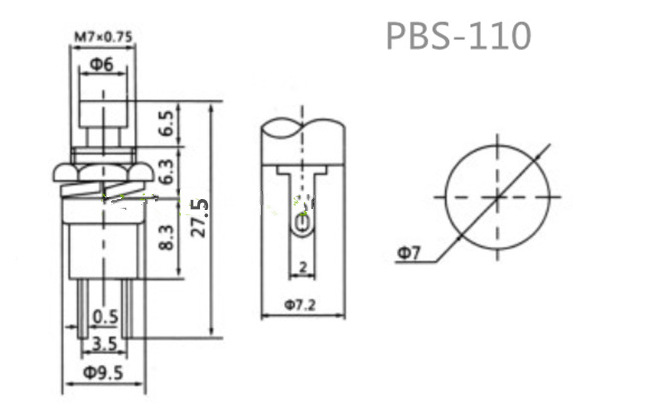 按钮开关PBS-110按通 常闭复位开关PBS-105小型按钮开关 pbs-111-阿里巴巴