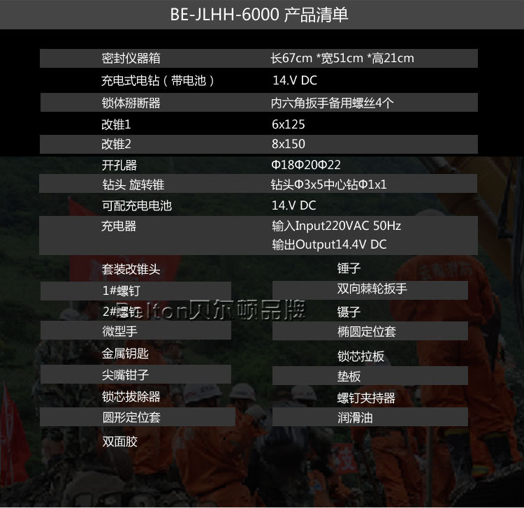 Belton德国便携式毁锁器JLHH-6000防盗门破拆工具组安全破坏锁芯-阿里巴巴