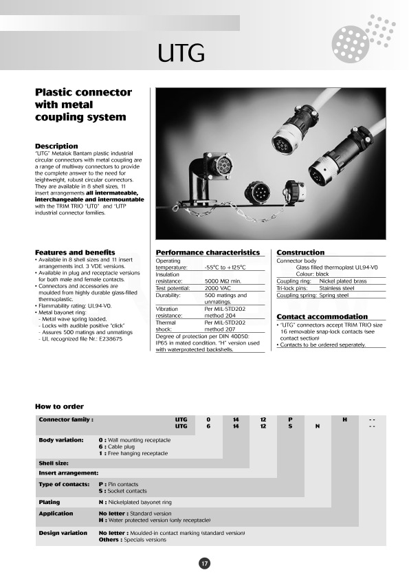 Souriau/苏里奥原装进口 UTG系列连接器UTG61619PN-阿里巴巴