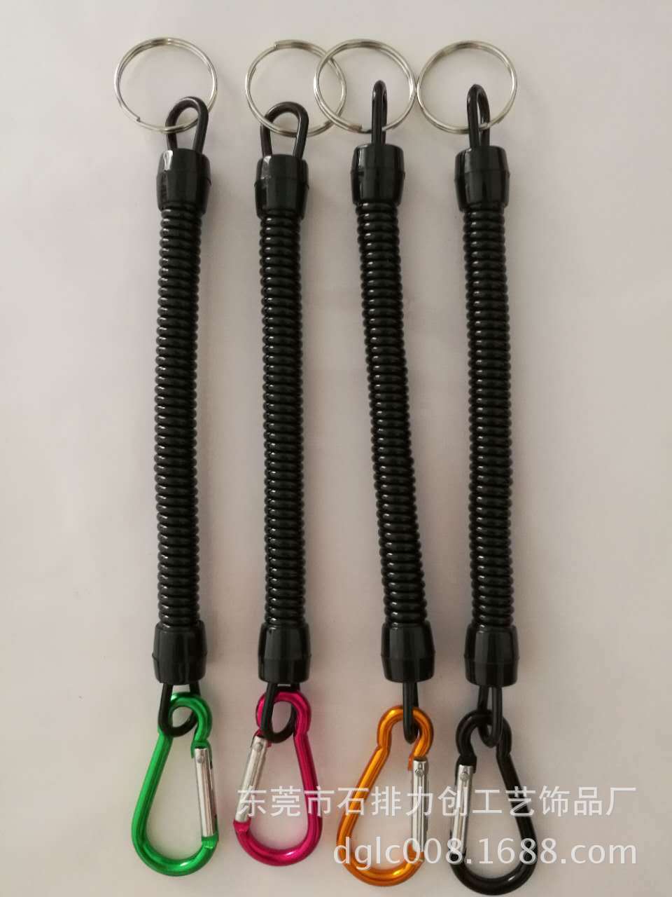 厂家直销弹簧绳钥匙扣 黑色PU弹簧绳箱包挂件 电话线弹力绳伸缩绳-阿里巴巴