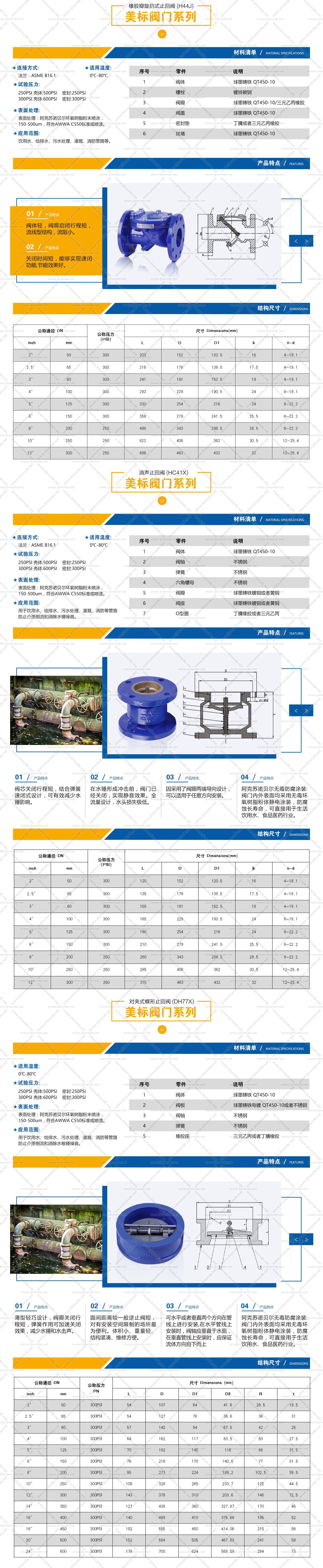 山东 旋启式止回阀 软密封 法兰连接 UL/FM认证 美标 金沃德-阿里巴巴