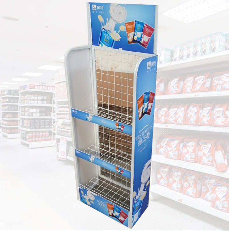 超市饮料端架造型,大卖场端架饮料效果图,饮料货架摆放效果图_大山谷图库