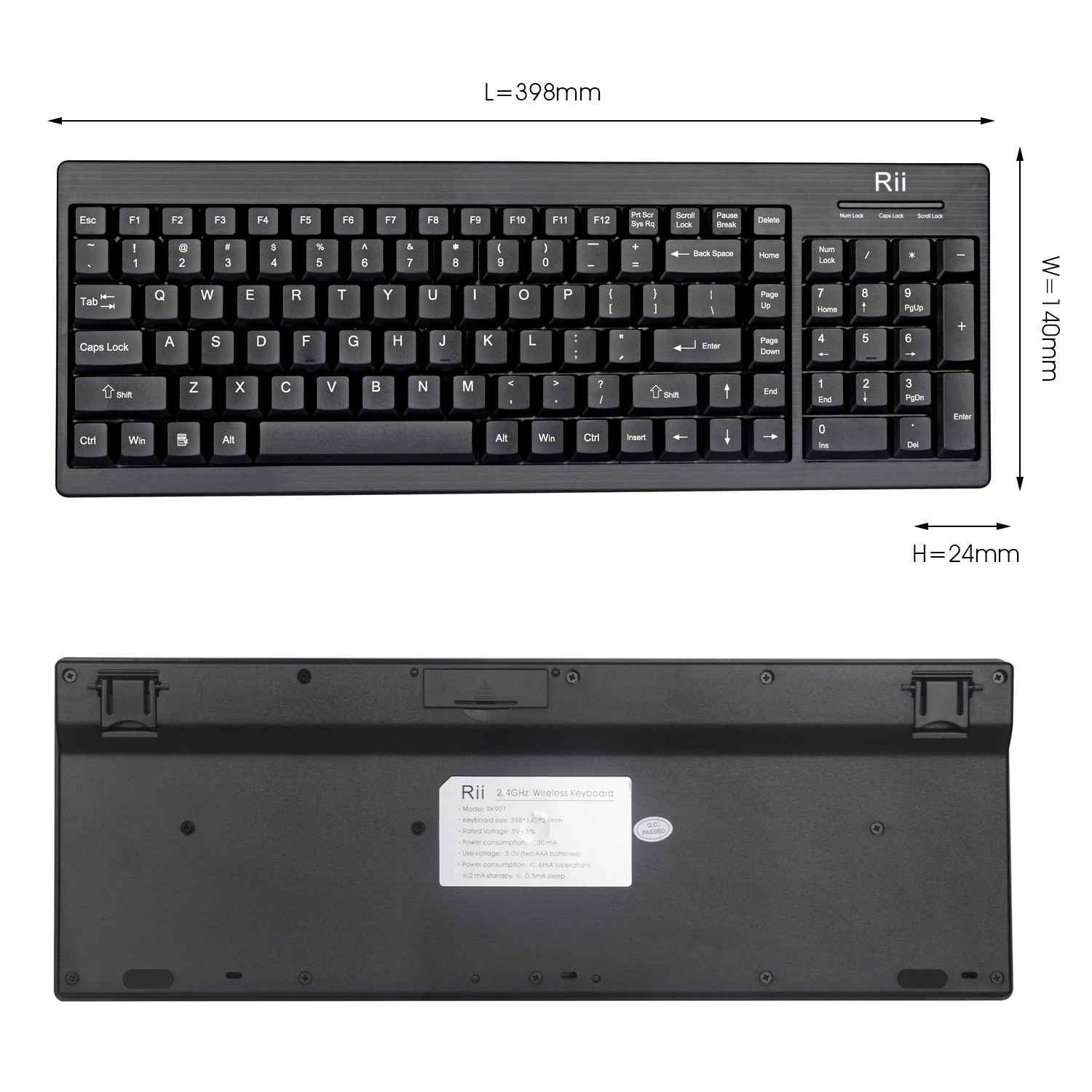 Rii RK901 2.4G Wireless Keyboard for Smart TV Laptop ,TV BOX-阿里巴巴