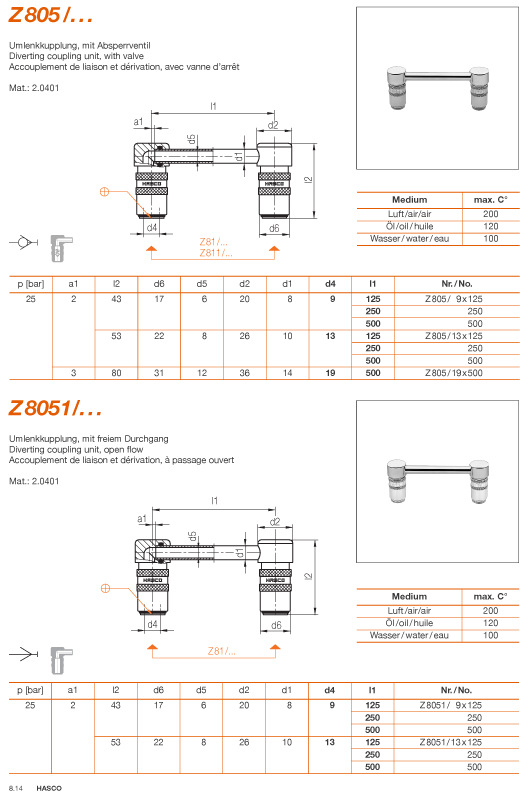 厂家供应HASCO封闭式过桥接Z805/9/125快速接头非标定制桥式接头-阿里巴巴