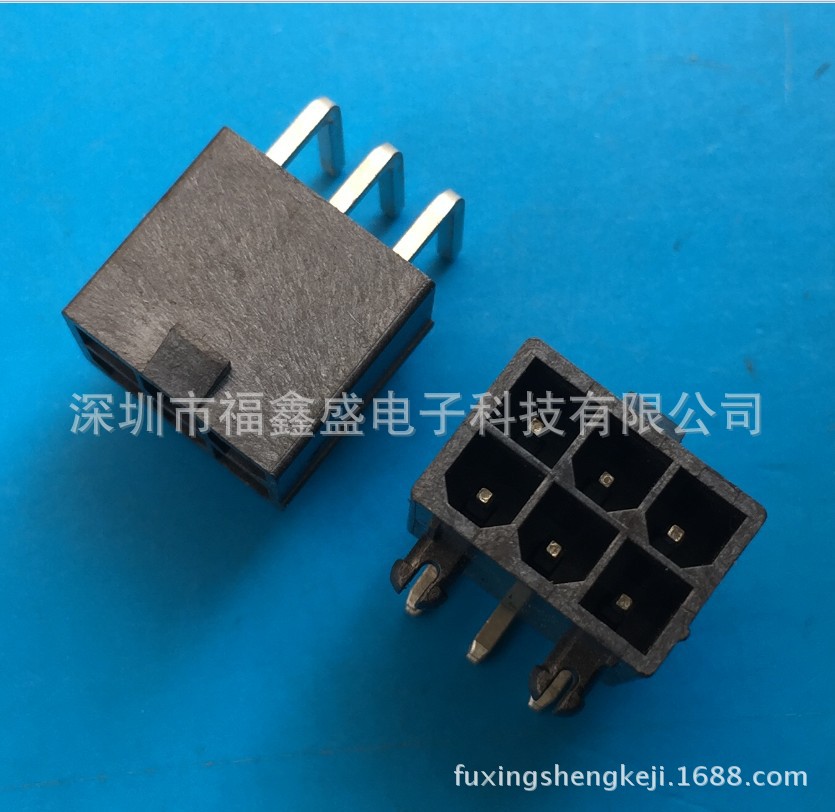 直排 5557 2*3P 4.2MM间距 双排弯针插座 对插锁紧接插件 连接器-阿里巴巴