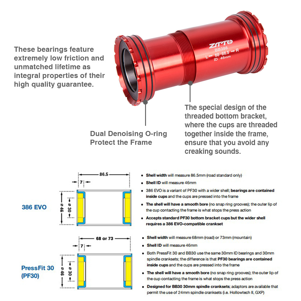 ZTTO BB386 EVO PF30 车架中轴转 G*P适用于禧 玛 偌 SR-AM-阿里巴巴