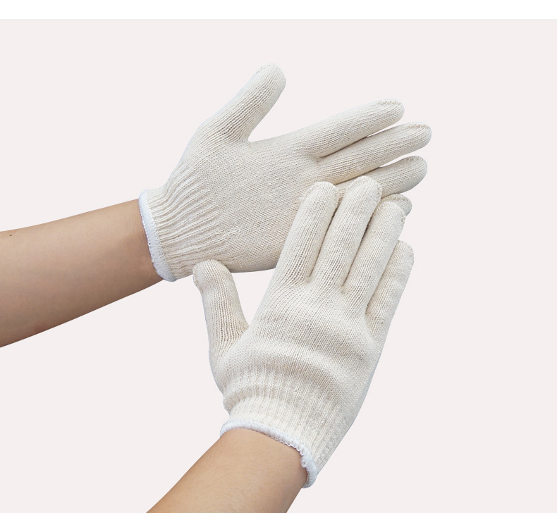600g线手套厂家批发十针加厚灯罩棉劳保防护耐磨防滑白线棉纱手套-阿里巴巴