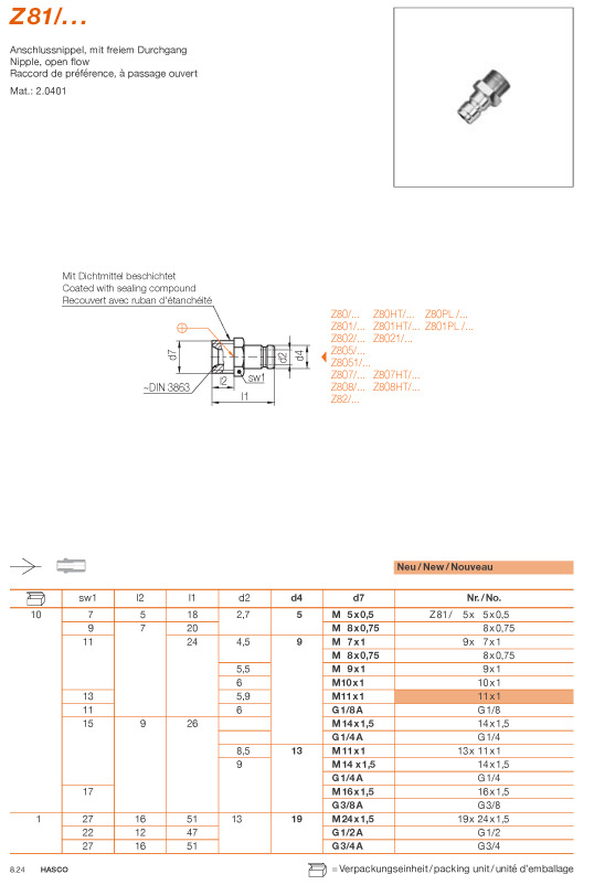 厂家直销HASCO加长水嘴Z81/13/14*1.5模具水嘴加长水嘴非标定制-阿里巴巴