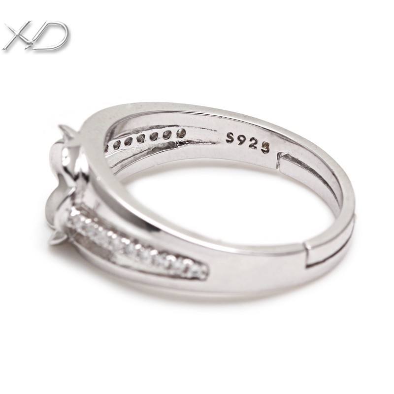 XD 8-10mm 925银弧形珠子戒托 银镶嵌戒指空托 活口戒指托镀白金-阿里巴巴