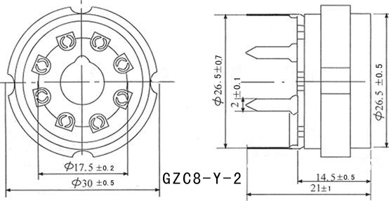 全新8脚电子管座 陶瓷镀金GZC8-Y-2-G 适KT88/6550/EL34 6P6P-阿里巴巴