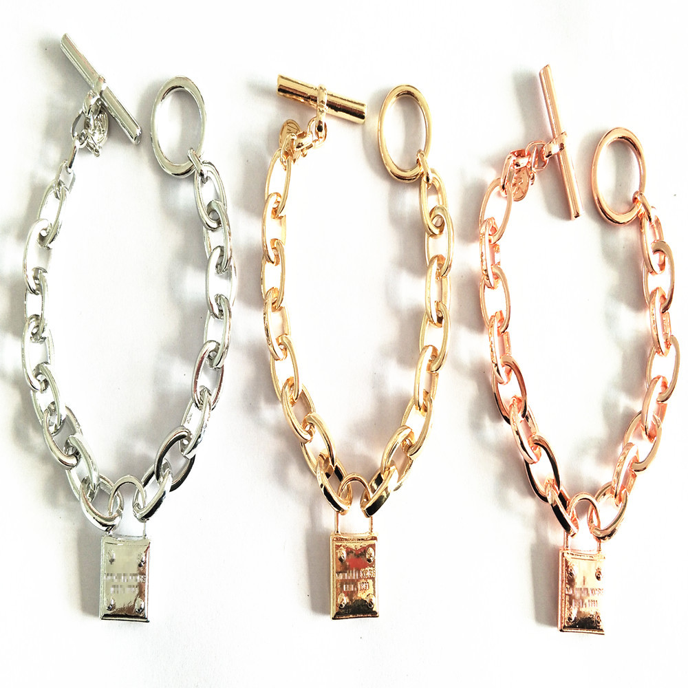 High Quality Lock Key Chains Bracelets Charms Bracelet Jewelry Silver ...