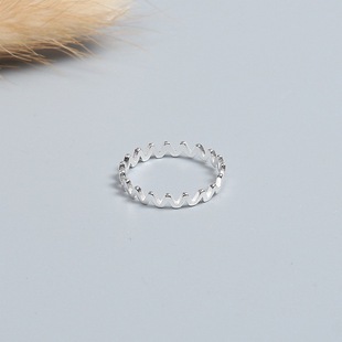 s925银爱情电波尾戒七夕情人节热卖时尚个性 简约韩版戒指批发-阿里巴巴