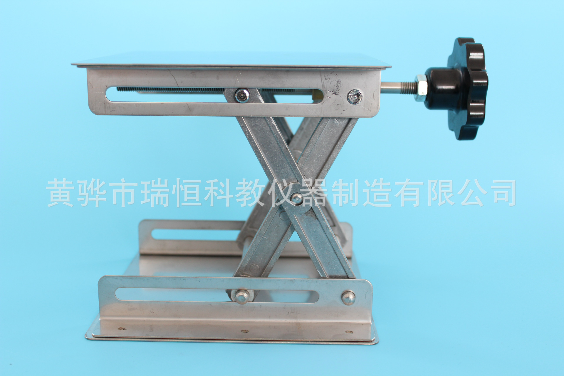 304不锈钢升降台150*150 实验室升降平台 锌合金支架手动升-阿里巴巴