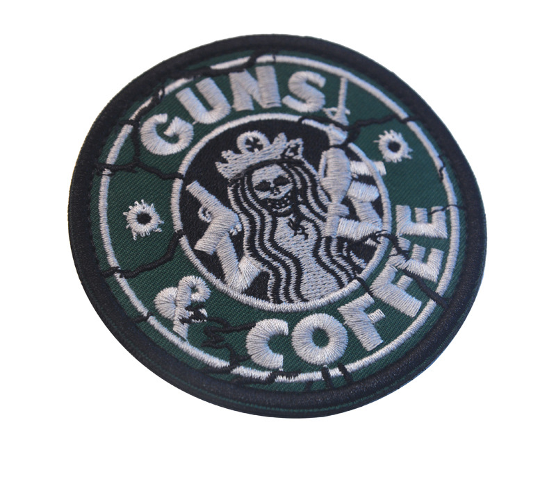 星球大战 GUNS AND COFFEE双枪美女 布贴补丁 刺绣魔术贴章-阿里巴巴