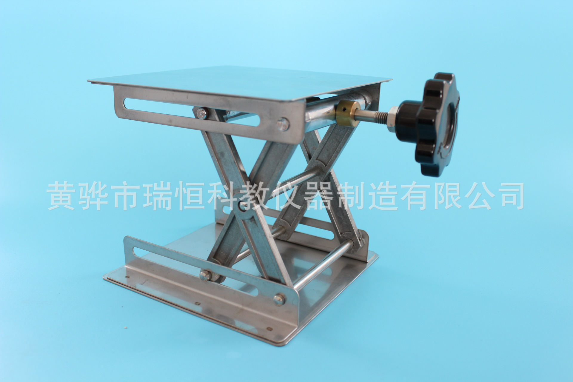 304不锈钢升降台150*150 实验室升降平台 锌合金支架手动升-阿里巴巴